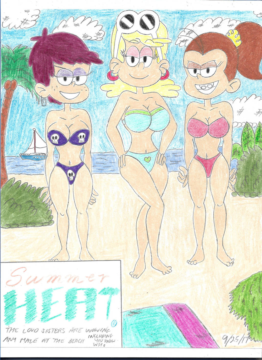 Summer Heat #4: the Loud Sisters: Luna, Leni, Luan by SHREKRULEZ on DeviantArt