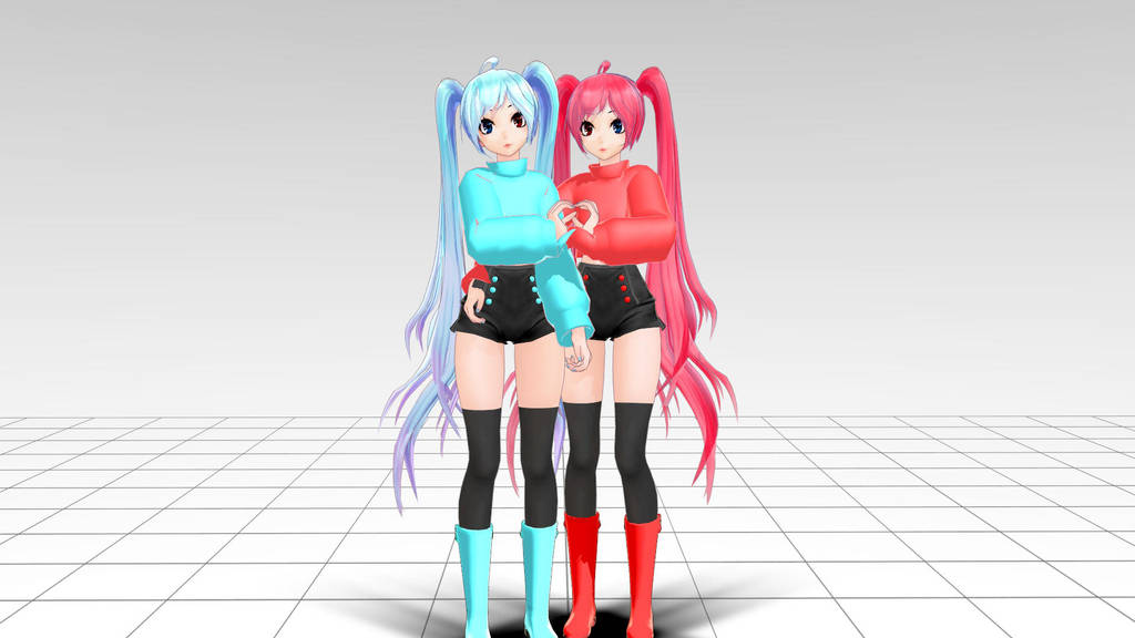 (MMD) Twins Yuri and Aria(Models DL) by Uriir on DeviantArt