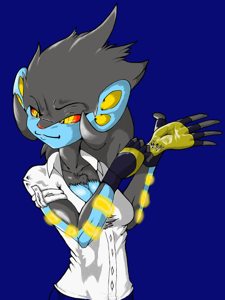 Luxray Girl Version 1 Dark Background By Thegigamix On Deviantart