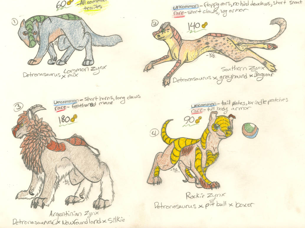 Zynx Adoptable Batch #1 [2/4 Open!] by silver-moonwolf on DeviantArt