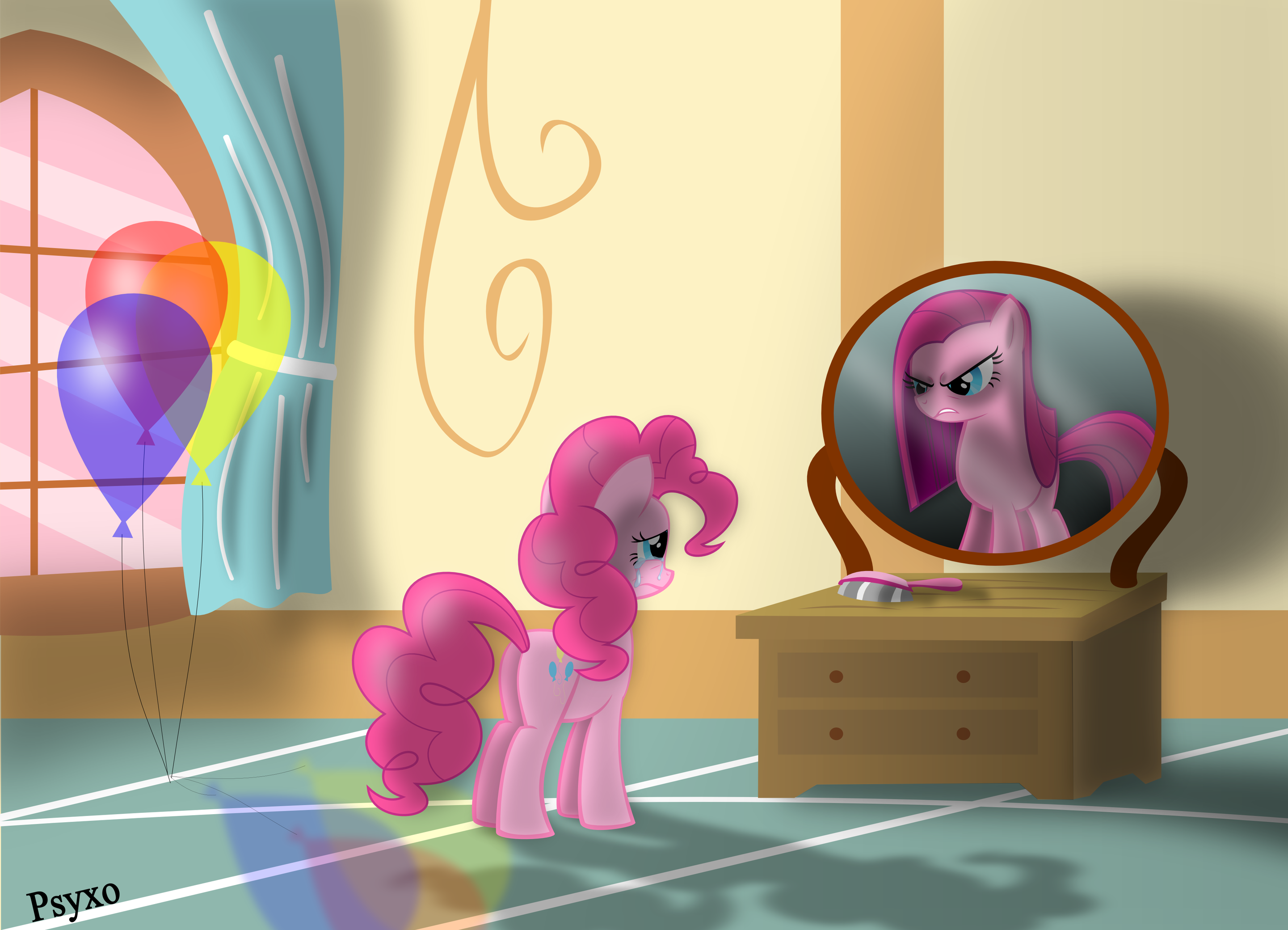 Pinkie Pie in Mirror by Psyxofthoros on DeviantArt
