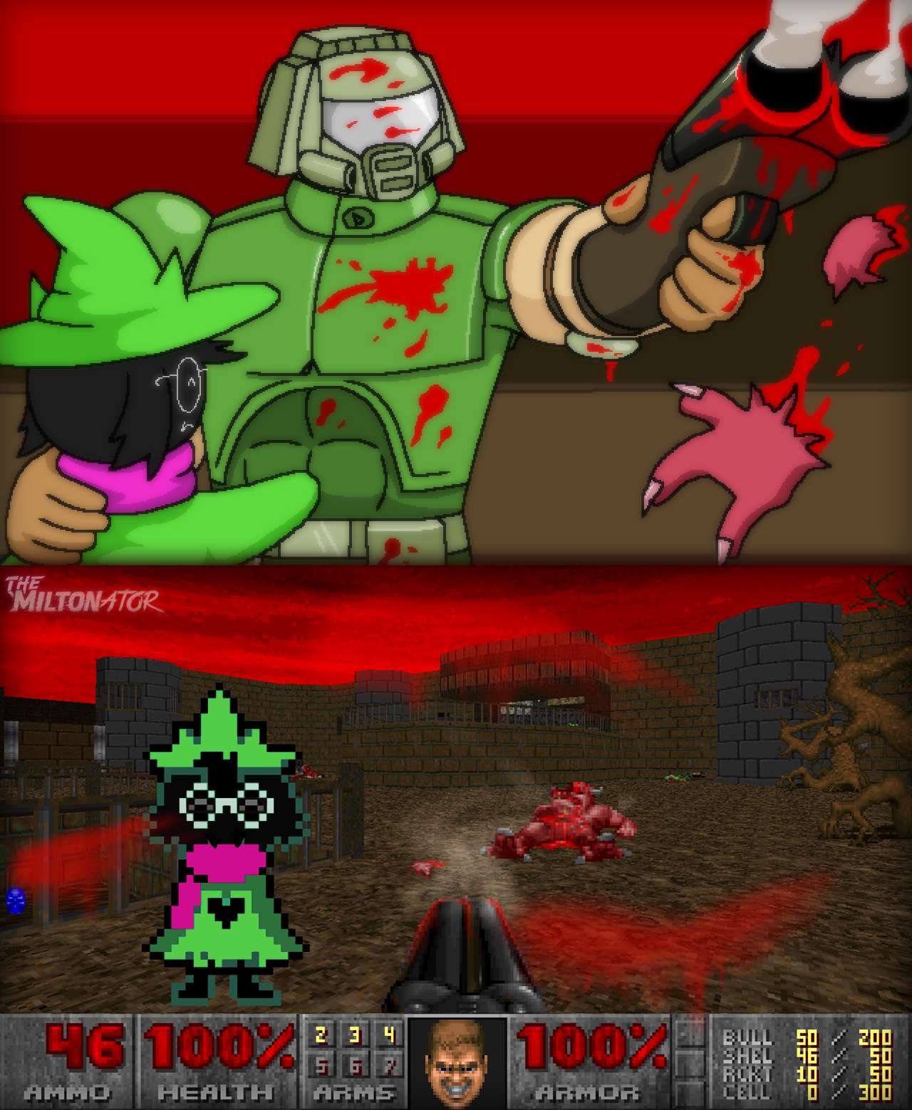 Doom Slayer protects the fluffly boy (HD Meme) by Miltonator on DeviantArt