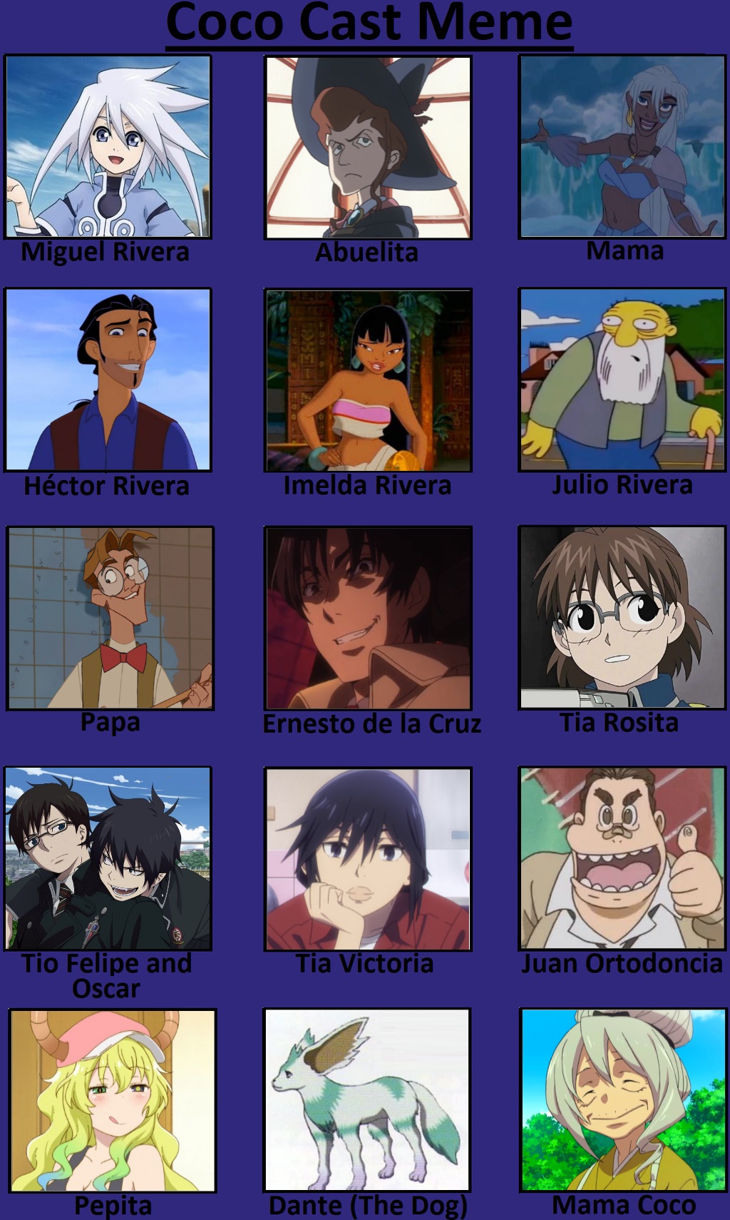 Coco Cast Meme by Blaze-On-Fire on DeviantArt