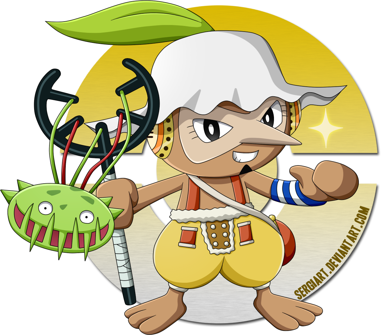 One Piece x Pokemon - Usopp x Nuzleaf by SergiART on DeviantArt