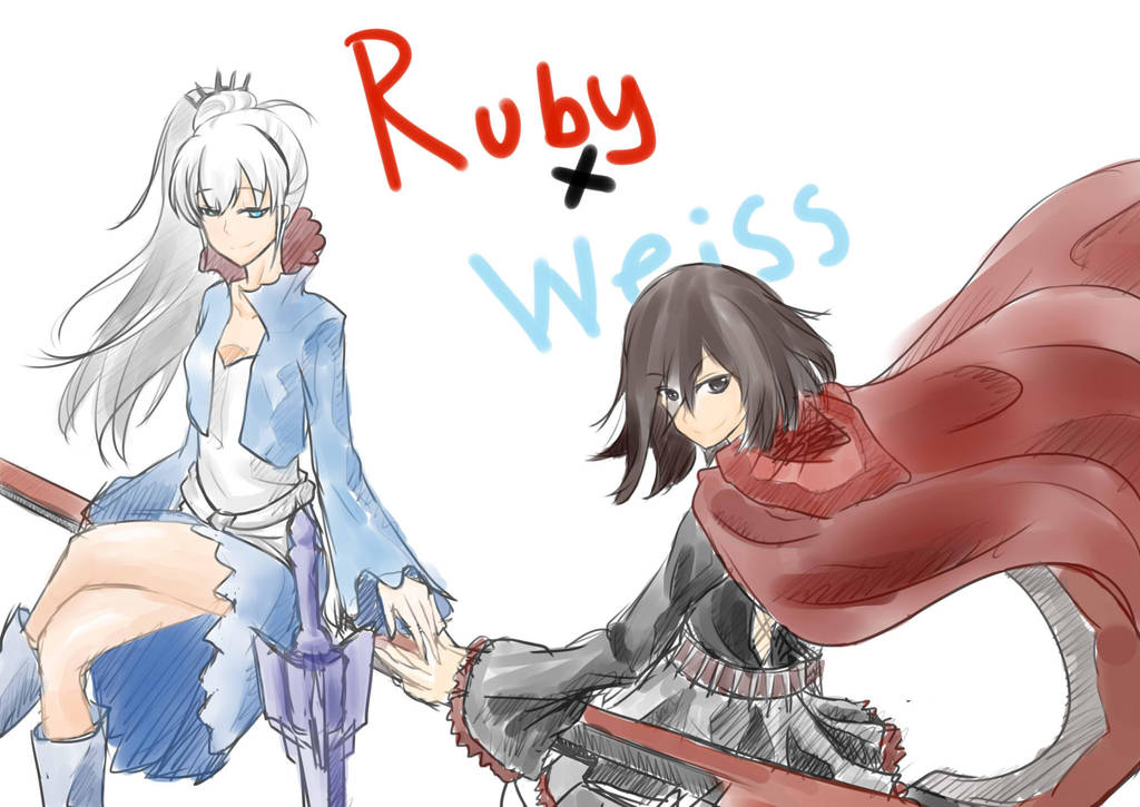 [RWBY] Ruby x Weiss Coloured sketch by ElectrokineticArtest on DeviantArt