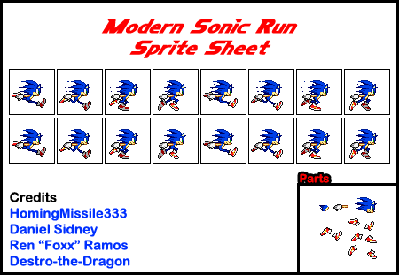 Modern Sonic Run Sprite Sheet (NEW) by HomingMissile333 on DeviantArt