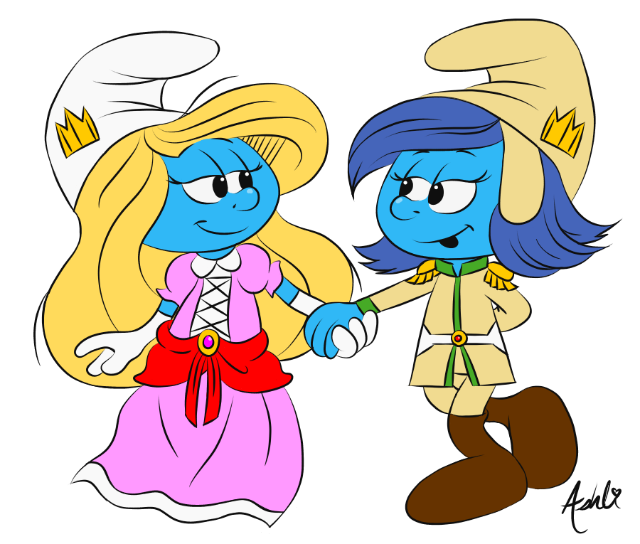 Smurfette and Stormy Commission by Kiss-the-Iconist on DeviantArt