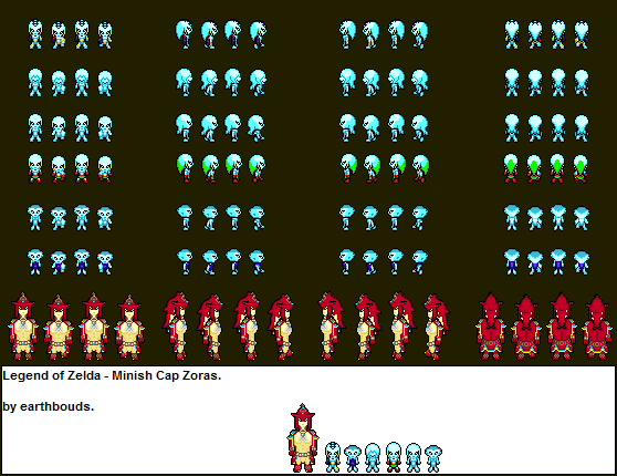 legend of zelda - Minish cap zoras sprites by earthbouds on DeviantArt