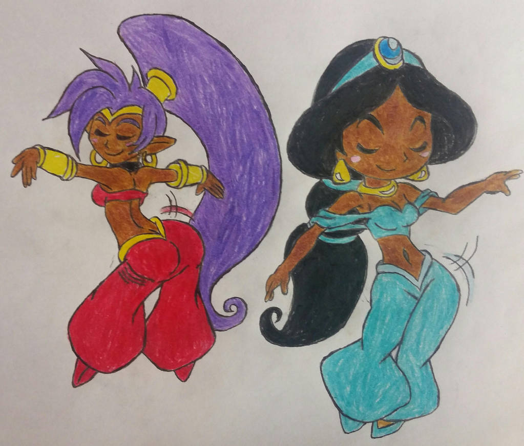 Jasmine And Shantae Dancing By Dcb2art On Deviantart