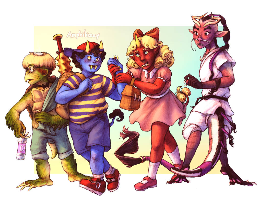 Earthbound Yokai Kids by Amphibizzy on DeviantArt