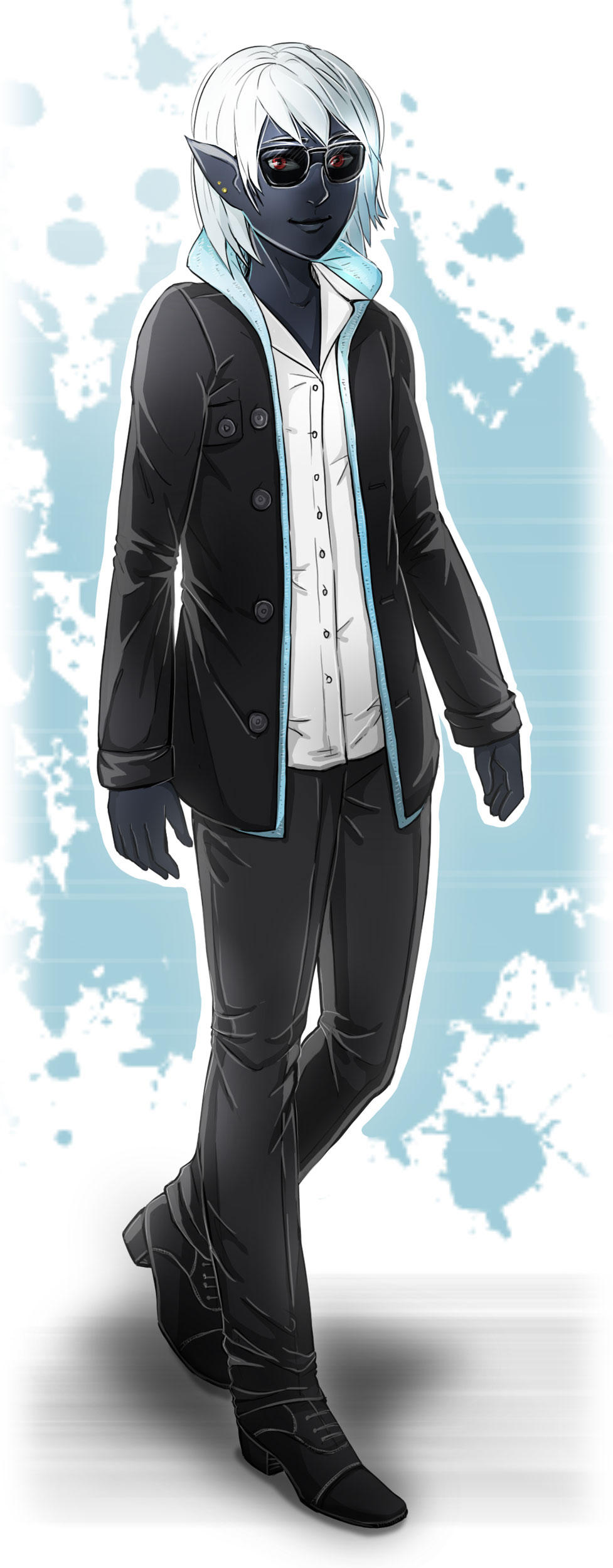 Sam - Distressed Drow Dude comm by LittleShiro-kun on DeviantArt