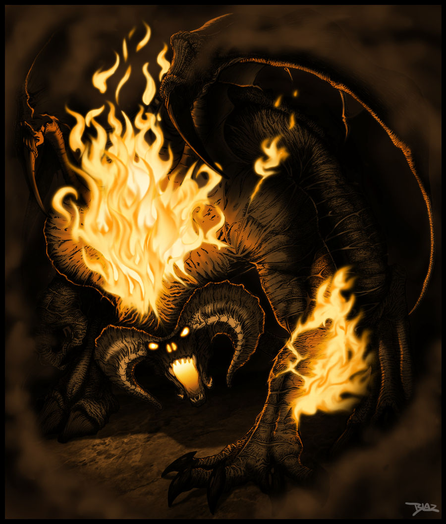 LOTR - Balrog Coloured by Blazbaros on DeviantArt
