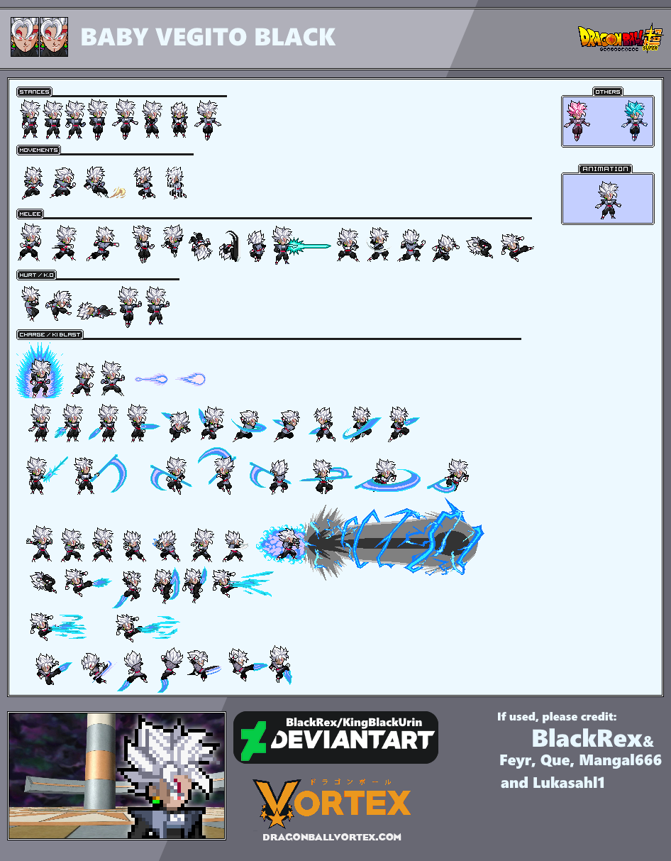 Baby Vegito Black Sprite Sheet ULSW V1 by KingBlackUrin on DeviantArt
