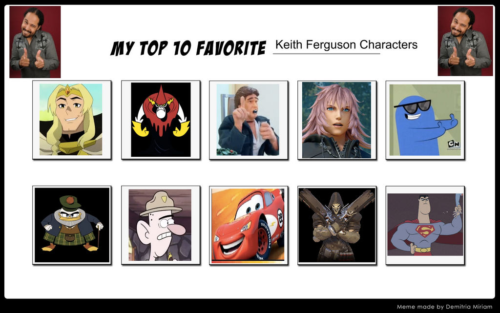 Top 10 Keith Ferguson characters-blank by Toongirl18 on DeviantArt
