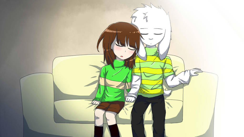 Undertale Asriel and Chara Sleeping by FloraThunderMoonz on DeviantArt