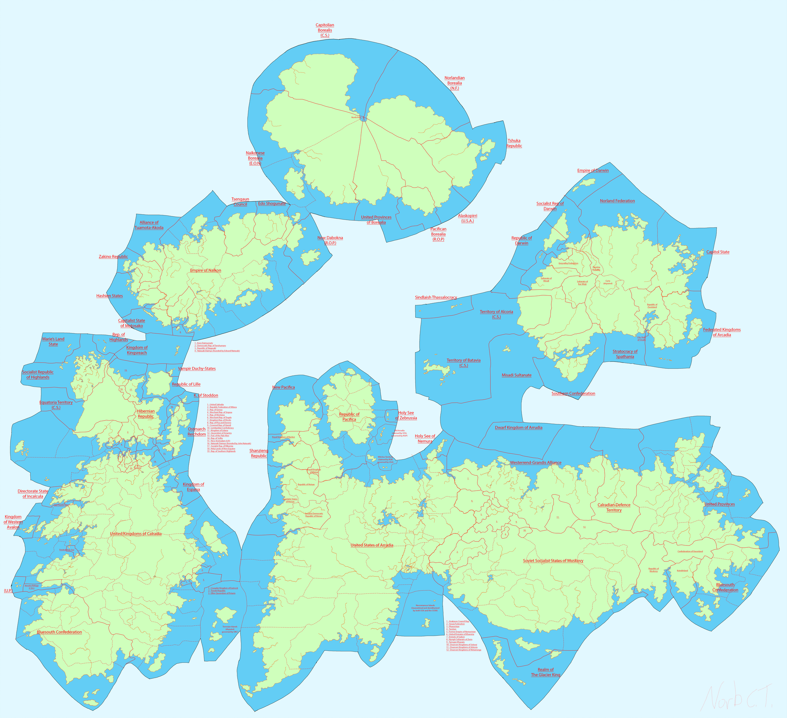 Fictional World Map (land area equal) by Piemaster2911 on DeviantArt
