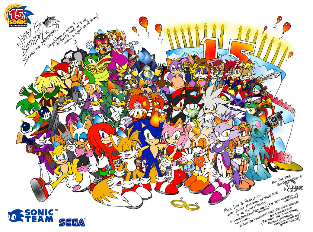 Sonic 15th Anniversary by darkspeeds on DeviantArt