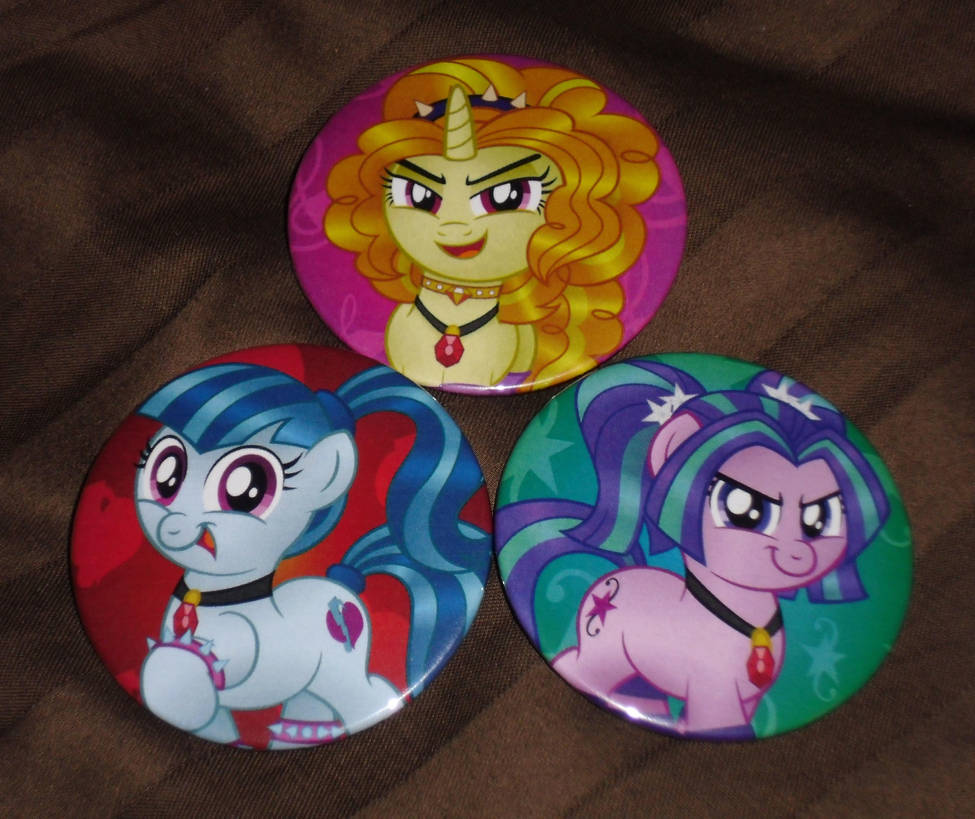 MLP Buttons: Pony Dazzlings by AleximusPrime on DeviantArt