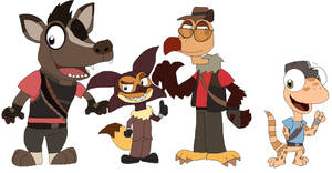 Harchi, Buck, and Popy chase Oscar by HunterxColleen on DeviantArt