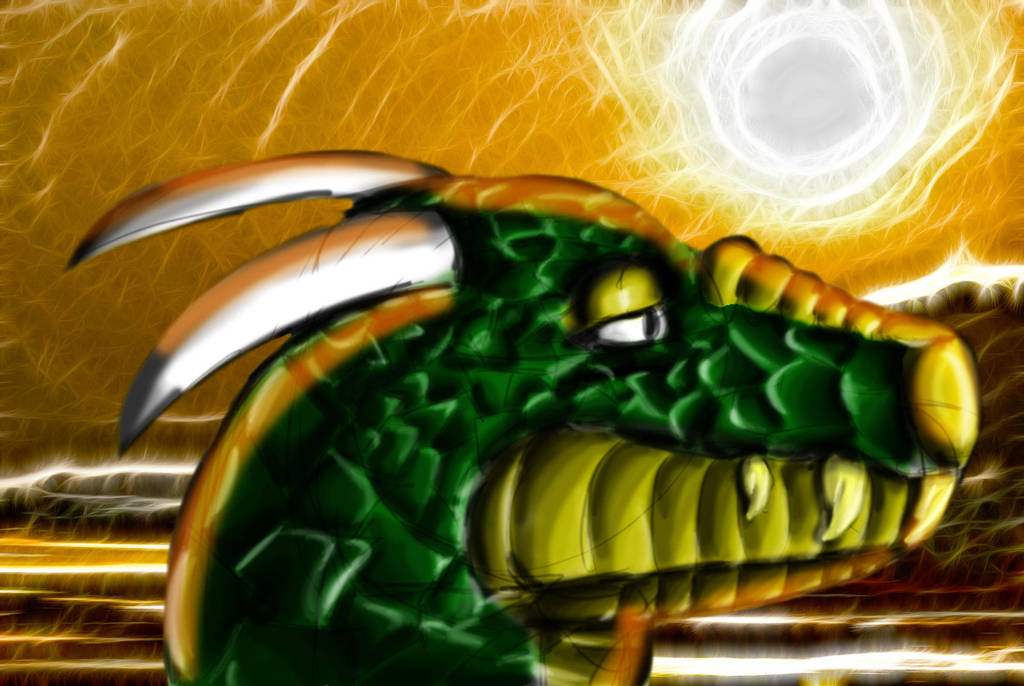 Dragon at sunset by Silrath on DeviantArt