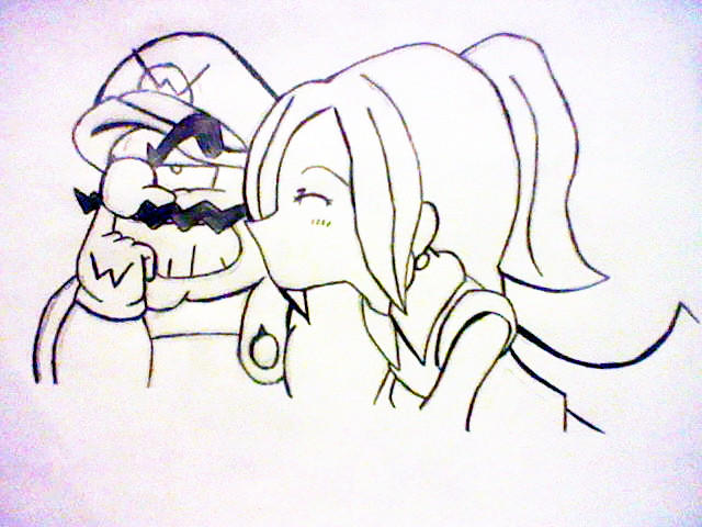 Wario X Mona Mona Gives Wario A Kiss By Tsu6409 On Deviantart