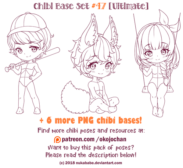 Chibi Pose Reference (Ultimate Chibi Base Set #47) by Nukababe on ...