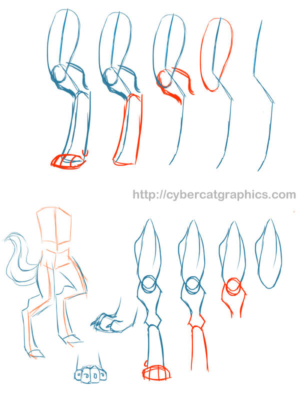 Anthro Paw and Leg Tutorials by lady-cybercat on DeviantArt