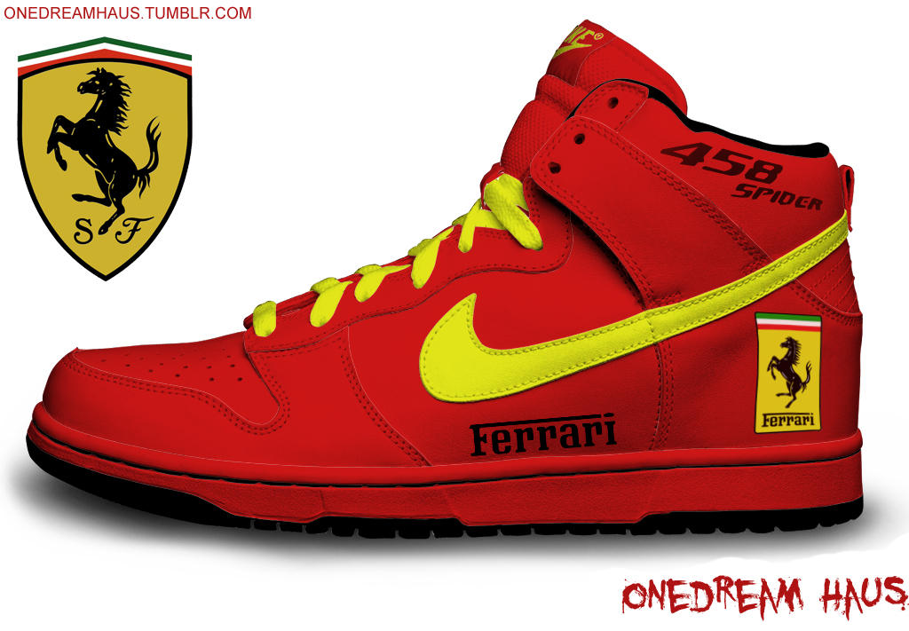 Nike Airdunk High Ferrari 458 Spider Edition by C4RS200 on DeviantArt