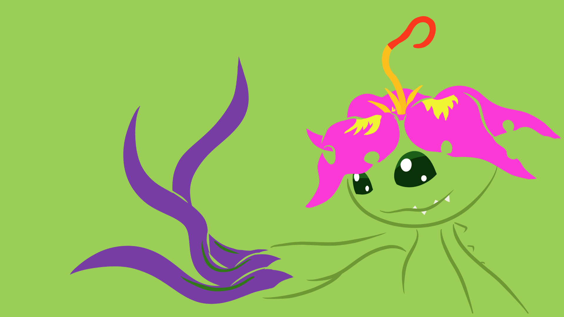 Minimalist Palmon by Seracfrost on DeviantArt